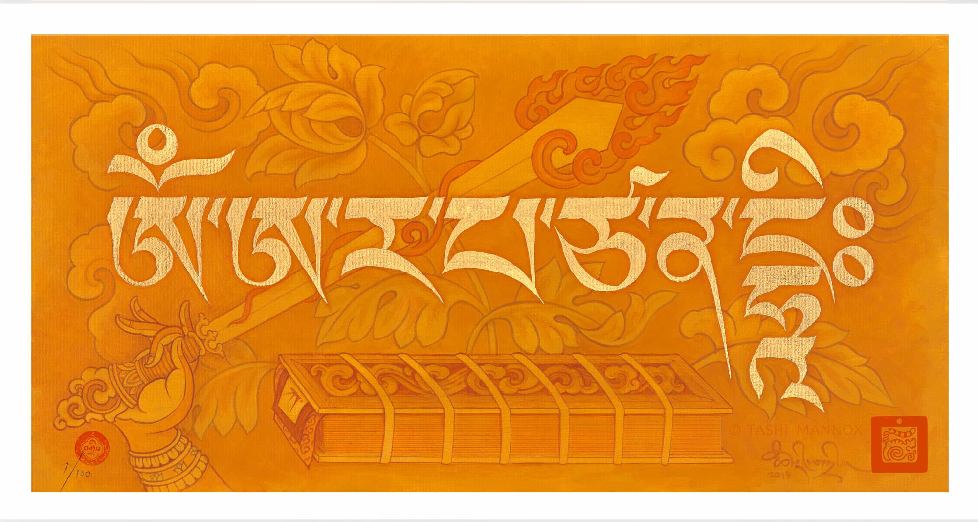 Lapis Mani Mantra - art print - Tashi Mannox