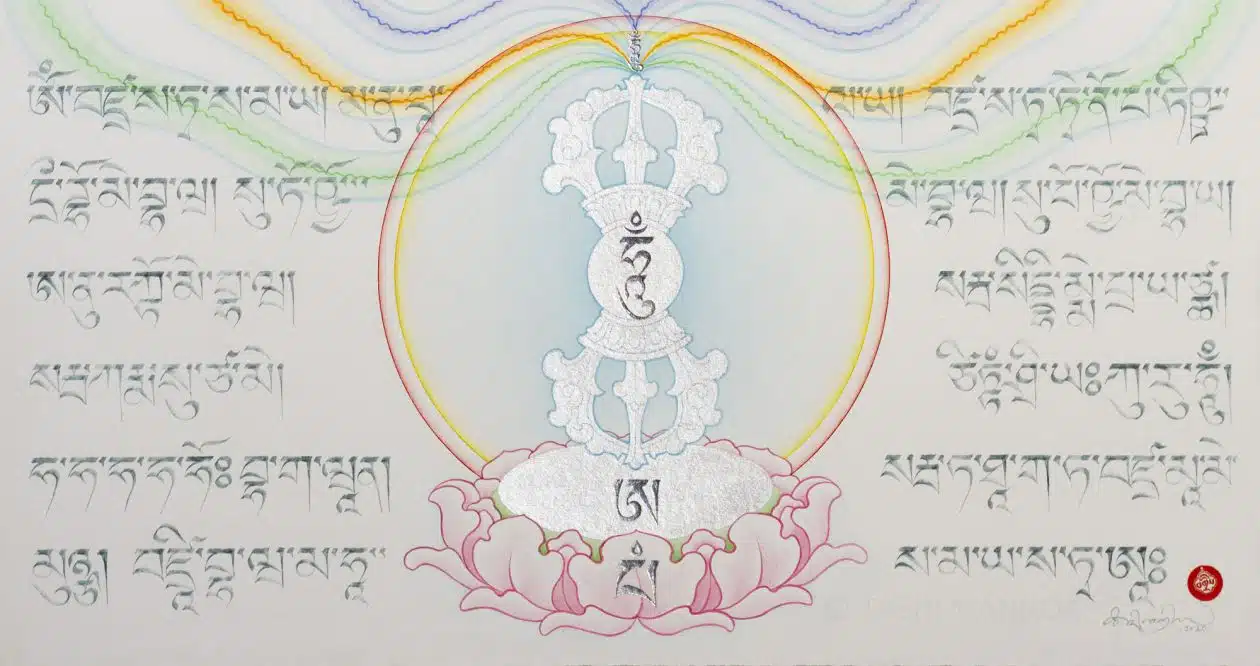 Vajrasattva hum embossed - Tashi Mannox