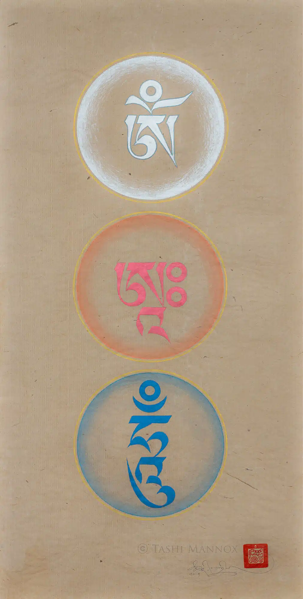 om ah hum coloured soft - Tashi Mannox