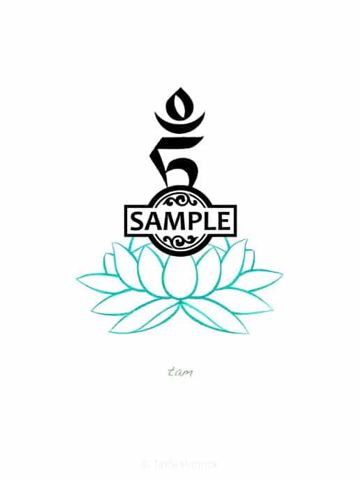 Green Tara tam Syllable floral design - Tashi Mannox