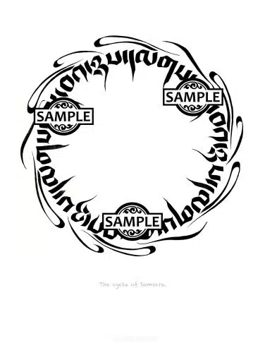 Samsara Sanskrit Tattoos Samsara Wheel Cut Out Stock Images & Pictures